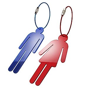 Men Women Unisex Acrylic Restroom Dressing Room Keychains Tags - Perfect for designating Bathroom Keys at Office/School/Restaurant/Store/Classroom 2 Pack Protective Film Coating Remove Before Using