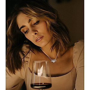 14K White Gold Plated Sterling Silver Dainty Women Pendant Necklace with CZ Stones for Girlfriends Gift Packed (Infinity Heart)