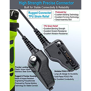 commountain Earpiece w/Mic for Kenwood Radios NX-200 NX-210 NX-300 NX-3200 NX-3300 NX-410 NX-411 NX-5200 NX-5300 NX-5400 TK-290 TK-2180 TK-3180 TK-5210 TK-5220 TK-5320, Acoustic Tube Headset