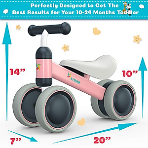 AVENOR Baby Balance Bike Toys for 1 Year Old Gifts Boys Girls 10-24 Months Kids Toys Toddler Best 1st Birthday Girl Boy Gift Children Walker Baby Walker No Pedal Infant 4 Wheels Bicycle