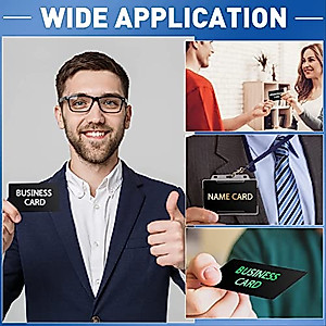 Marspark 300 Pieces Metal Engraving Blanks Multipurpose Aluminum Sheet Aluminum Business Card Blanks for CNC Engraver Laser Engraving DIY Cards, Thickness 0.21 mm/ 0.01 inch (Black)