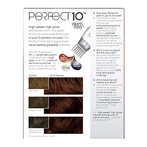 Clairol Nice‘n Easy Perfect 10 Permanent Hair Dye, 4R Dark Auburn Hair Color, Pack of 1