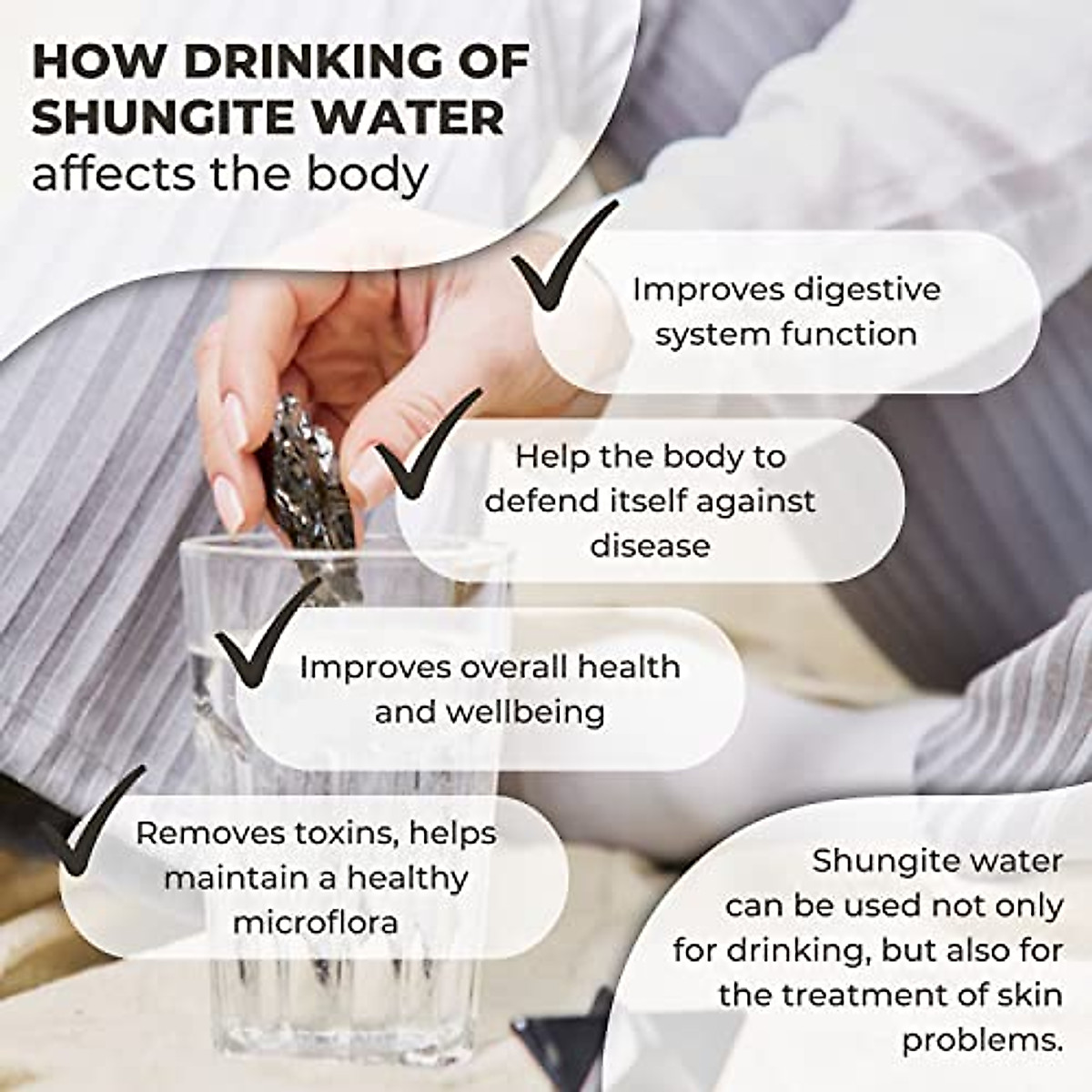 Karelian Heritage Raw Shungite Stones 2 lb for Water Purification & Filtering | Healing Raw Crystal with Antioxidant Properties | Certified Type 3 Natural Authentic Shungite Stones from Karelia SW08