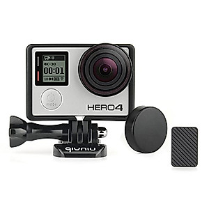 Frame Mount Housing Case for GoPro Hero 4 3 3+ Action Camera - Frame Housing Case with Basic Buckle, Long Thumb Bolt Screw, UV Protective Lens, Lens Cap, and Side Door Cover - Black