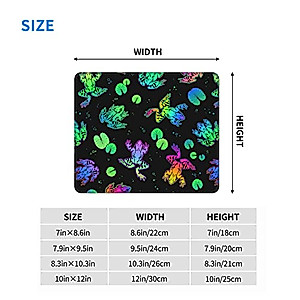 Water Lily Leaves and Frogs Mouse Pad with Stitched Edges Laptops Keyboard Mouse Mat Desk Pad Gaming Mouse Pad