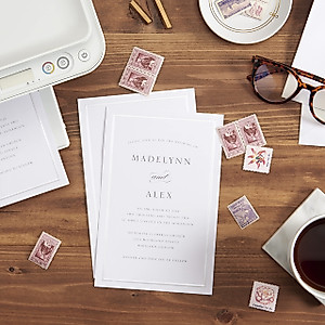 Gartner Studios Border Wedding Invitation Kit, Pearl White, 50-Count (61001)