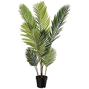 Amazon Basics Artificial Fake Palm Tree Plant with Plastic Planter Pot, 47-Inch
