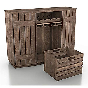 Furniture of America Layfield Wood Multi-Storage Buffet in Reclaimed Oak