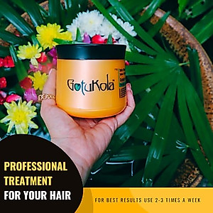 Gotukola Satin Strands Mask for Dry, Color Damaged Hair – Deep Conditioner Hair Treatment Softens Dry Hair, Repairs Damage, & Revitalizes Scalp – Gotu Kola Herb, Essential Oils, & Keratin Hair Mask