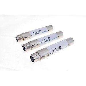 3 PACK PROCRAFT INLINE ATTENUATORS XLR FEMALE TO MALE ADAPTOR-10-15-20dB PAD