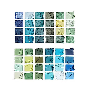 Makeup Revolution Color Book Eyeshadow Palette, 24 Shimmer Hues & 24 Matte Shades, Blues, Cruelty-Free, Green & Yellow Tones, 0.96 Oz