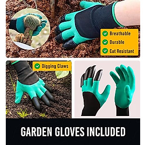 Heavy Duty Garden Tools 10 Pieces Set - Rust Proof, Durable Gardening Supplies Gifts for Women Men Mom or Dad - Ergonomic Gardening Hand Tools - Garden Gifts for Mom and Dad