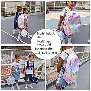CAMTOP Backpack for Girls Kids School Backpack with Lunch Box Preschool Kindergarten BookBag Set (Tie Dye Yellow)