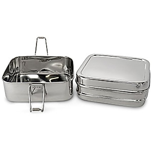 Lifestyle Block Stainless Steel Double Layer 2 Compartment Lunch Box - Compare to Eco Lunchbox