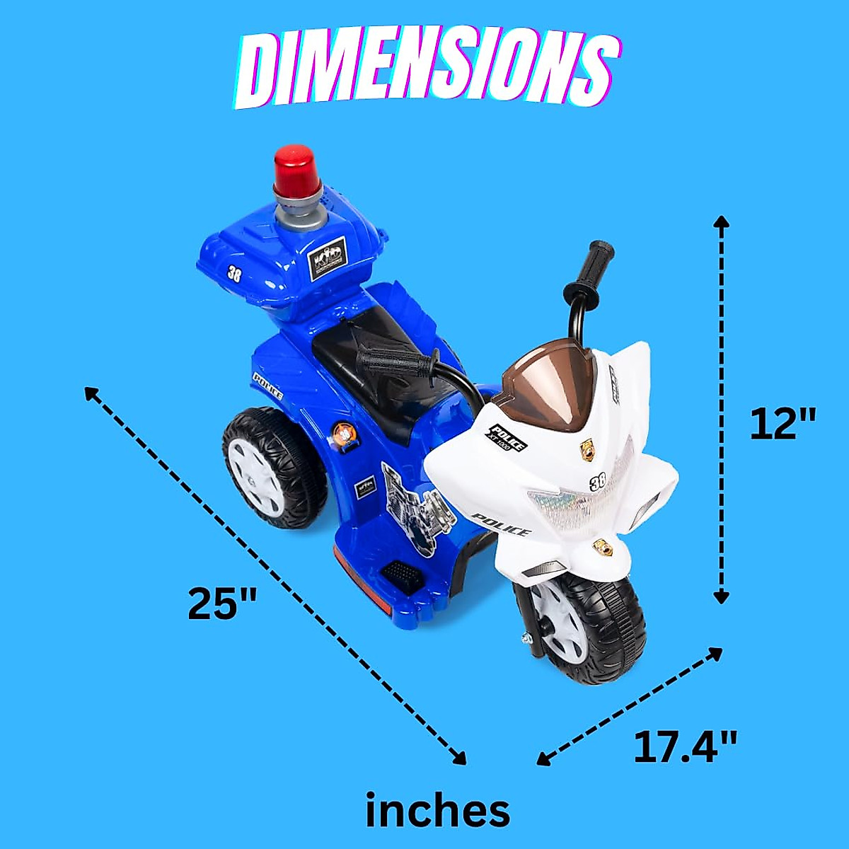 KID MOTORZ Lil Patrol Ride On Toy, 6V, Purple and Pink