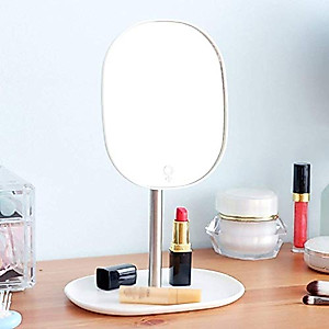 ZXY-NAN Bathroom Mirror Make-up Mirror White 360 ??deg; Swivel Portable Mirror HD Princess Compatible with Indoor use with a Desk Bathroom Mirrors