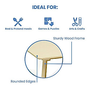 Delta Children Kids Table and Chair Set (4 Chairs Included) - Ideal for Arts & Crafts, Snack Time, Homeschooling, Homework & More - Greenguard Gold Certified, Natural/Primary