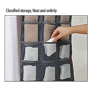 Hottong Hanging Storage Bags Mesh Pockets Dual Sided Closet Organizer with Metal Hanger for Bra Underwear Underpants Shoes Sock