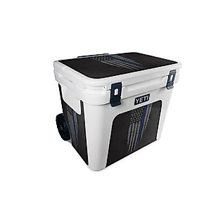 MightySkins Skin Compatible with Yeti Roadie 60 Wheeled Cooler - Thin Blue Line | Protective, Durable, and Unique Vinyl Decal wrap Cover | Easy to Apply, Remove, and Change Styles | Made in The USA