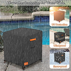 Dalema Outdoor Adirondack Side Table Cover,Heavy Duty 600D 100% Waterproof Patio Small Outdoor Table Covers,Outside Weather Resistant Furniture Cover for End Table.22"x22"x18",Black.