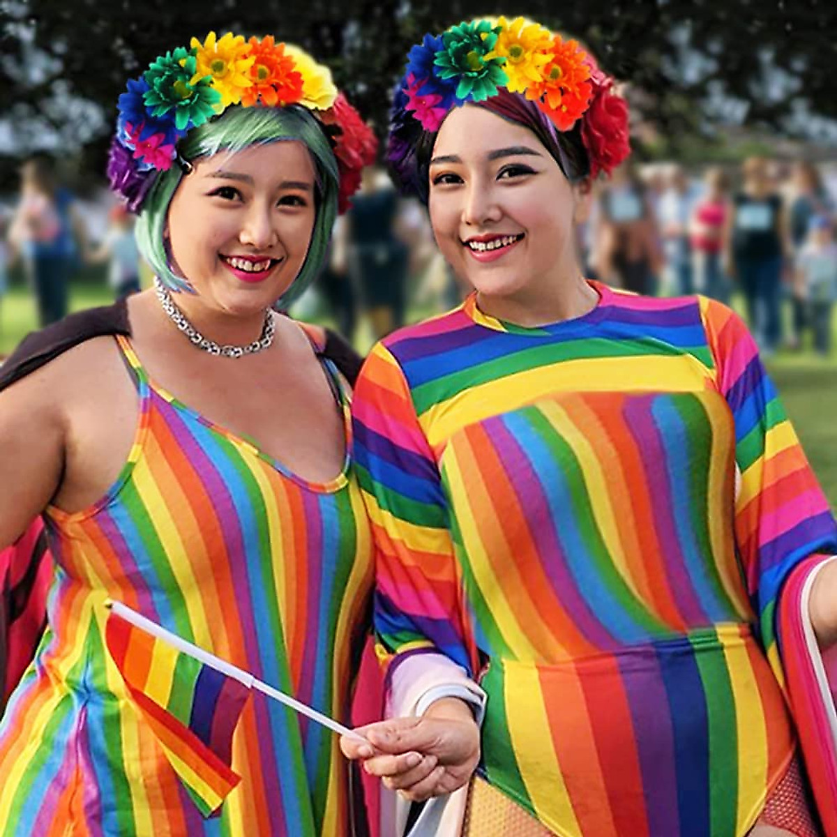 ZLIXING Rainbow Headband Pride Outfits Accessories Women Girls Sunflower Crown Gay Pride Accessories Shirt Stuff for LGBTQ Party Decorations