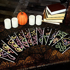 JOYIN 72 Pcs Halloween Candy Bag See Through Design with 12 Different Characters Halloween Treat Bag for Candy Bags, Small Trick or Treat Bags, Plastic Goodie Bags Halloween Party Favors