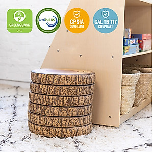 ECR4Kids SoftZone Tree Floor Cushions, Flexible Seating, Chocolate, 6-Pack