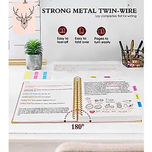 Spiral Notebook Journal 8.5” x 11”, 300 Pages Hardcover Leather Lined Journals for Women Men, A4 Large College Ruled Notebooks with 100 GSM Thick Paper, Spiral Journal for Writing Work School, Pink