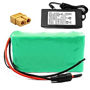 TGHY 24V 6Ah E-Bike Lithium Battery Pack with BMS and Charger 6000mAh Li-ion Battery for Mobility Scooter Electric Go-Kart Kids Ride On Car Electric Wheelchair,Xt60