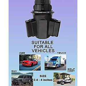 TIVORAZ Dual Phone Holder for Car Cup Holder – Double Car Phone Mount, Car Cup Holder Phone Mount, Expandable Base Phone Holder Car Cup Holder – Compatible with iPhone, Samsung, GPS (Magnetic Holders)