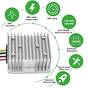 DC Buck Converter 8v-40v to 12V 6a 72W Automatic Buck Boost Power Converter Regulator Waterproof Module Transformer for Golf cart