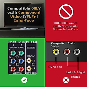 TNP PS2 Component Cable Premium YPbPr Component Video Cable RCA AV for PlayStation 2/3 (PS2/PS3)