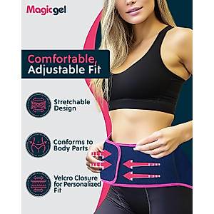 Magic Gel Ice Pack for Back - Reusable Cold Compress Hot and Ice Flexible Back Wrap for Hot or Cold Therapy - ICY Heat Pads Designed for Back - Lower Body Cooling Packs - Gray