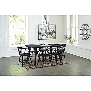 Signature Design by Ashley Otaska Mid Century Modern Rectangular Dining Room Table, Black