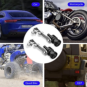 ZKFAR 2 PCS Car Tips Bleed Valve Roar Maker Tail Pipe Whistle, Aluminum Alloy Wave Imitation Anechoic Booster, Sound Exhaust Simulator Turbo Whistle Pipe Sound Muffler, for Most Cars (Black)