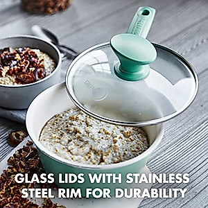 GreenPan Rio Healthy Ceramic Nonstick 16 Piece Cookware Pots and Pans Set, PFAS-Free, Dishwasher Safe, Turquoise