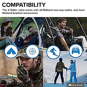 Midland T290VP4 X-TALKER GMRS Long Range Walkie Talkie - Two Way Radio with NOAA Weather Scan + Alert, and 121 Privacy Codes (Black/Silver, 2 Radios)