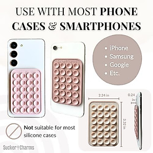 SuckerCharms Removable and Reusable Suction Cup Phone Mount/Patent Pending (Caramel Delight)