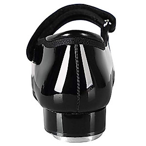 Linodes Patent Easy Strap Tap Shoe for Girls and Boys (Toddler/Little Kid/Big Kid)-Black-10M-Little Kid