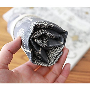 CreooGo Canvas Pencil Wrap, Pencils Roll Case Pouch Hold for 72 Colored Pencils (Pencils are not Included)-Tree,72 Holes