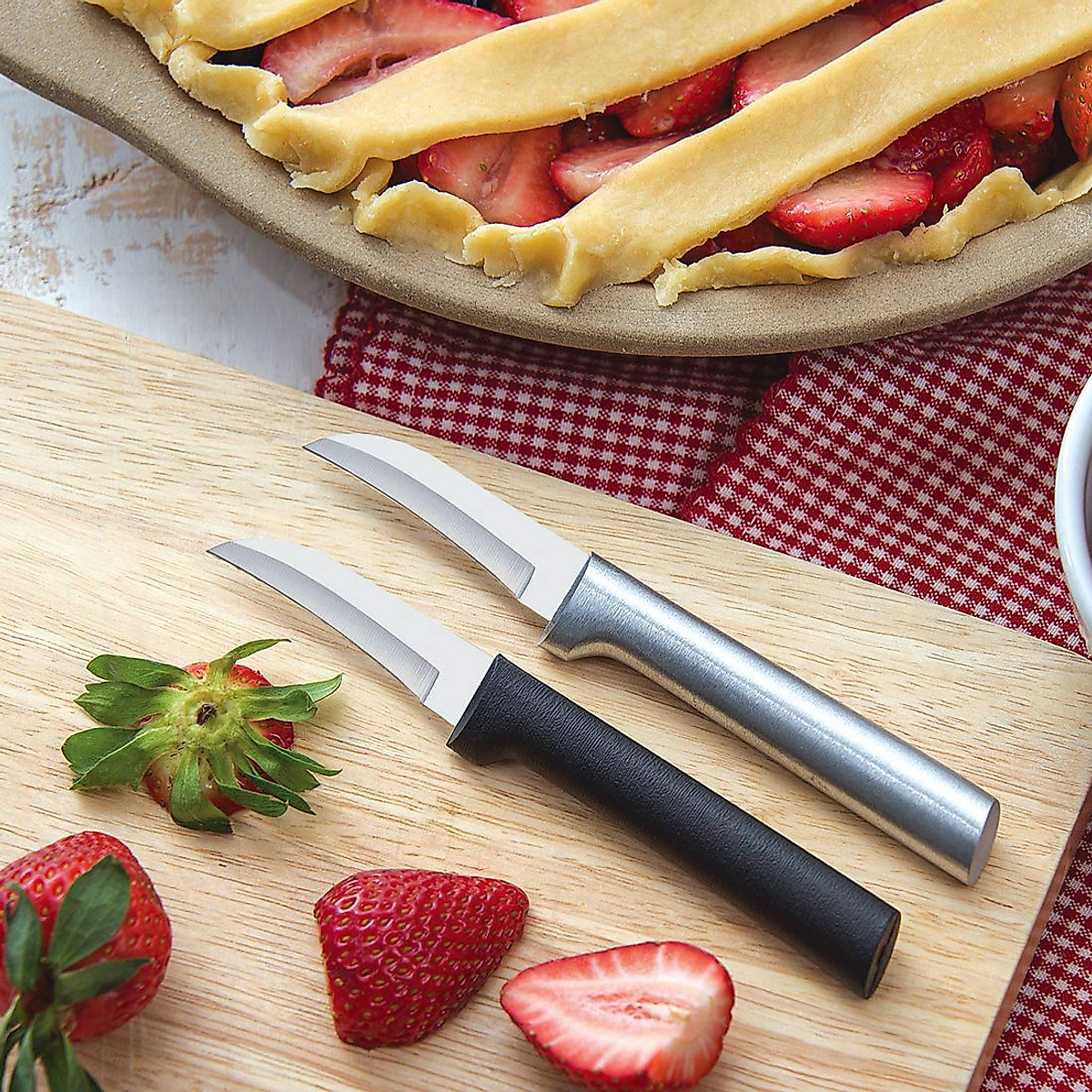 RADA Granny Paring Knife Stainless Steel Blade with Aluminum Handle, Pack of 2
