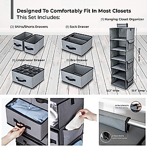 Haning Closet Organizer - Declutter Your Dresser & Wardrobe with This Sturdy, Multi-Compartment Storage Solution - Keep Your Clothes Fresh & Accessible