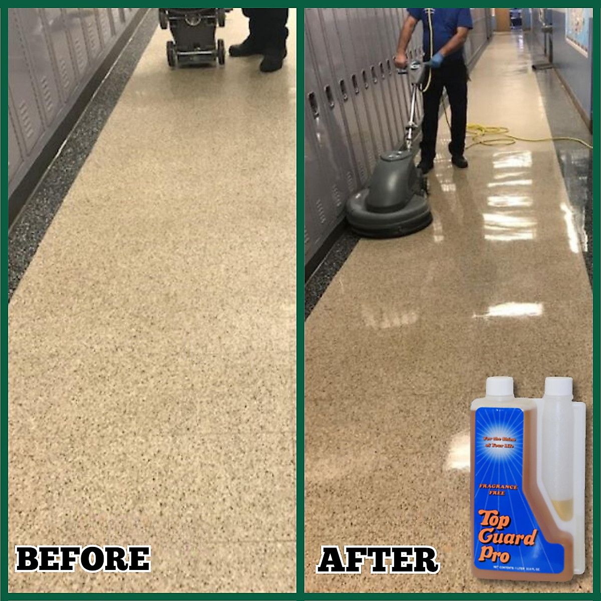 TOP GUARD PRO - Industrial and Commercial Cleaning Supplies Floor Protection, Surface Shield, Creating a Lustrous Wet Look Shine Floor Finish, Floor Shine for All Floors (6x1 Liter)