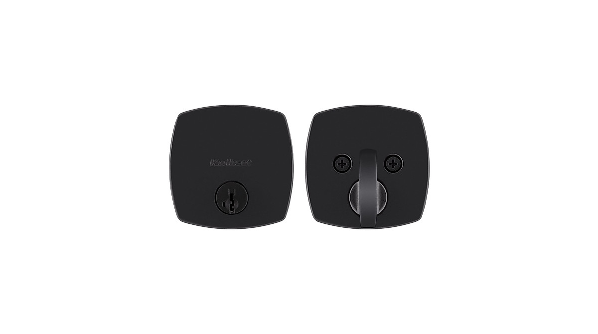 Kwikset Midtown Deadbolt Lock | Secure & Modern Matte Black Design