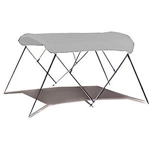 STOPBYUS 7.6 oz Gray 4 Bow Round Tube Boat Bimini TOP Sunshade Compatible for Crest Crest II 250 XR 2012