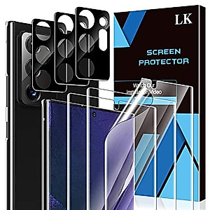 LK 2 Pack for Samsung Galaxy Note 20 Ultra Screen Protector [Not Glass] with 2 Pack Camera Lens Protector, Bubble Free Screen Protector for Note 20 Ultra