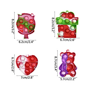 Pinkiwine 12 Pack Colorful Mini Valentines Fidget Sensory Pop Toys with Cards for Kids School Class Classroom Valentines Day Cards Gifts Prizes Party Favors