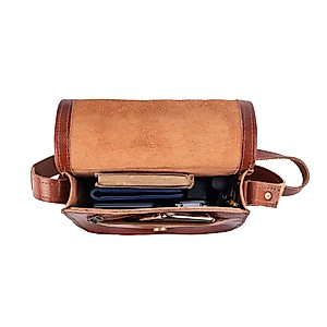 Jerusalem Sandals Small Leather Crossbody Purse - Brown