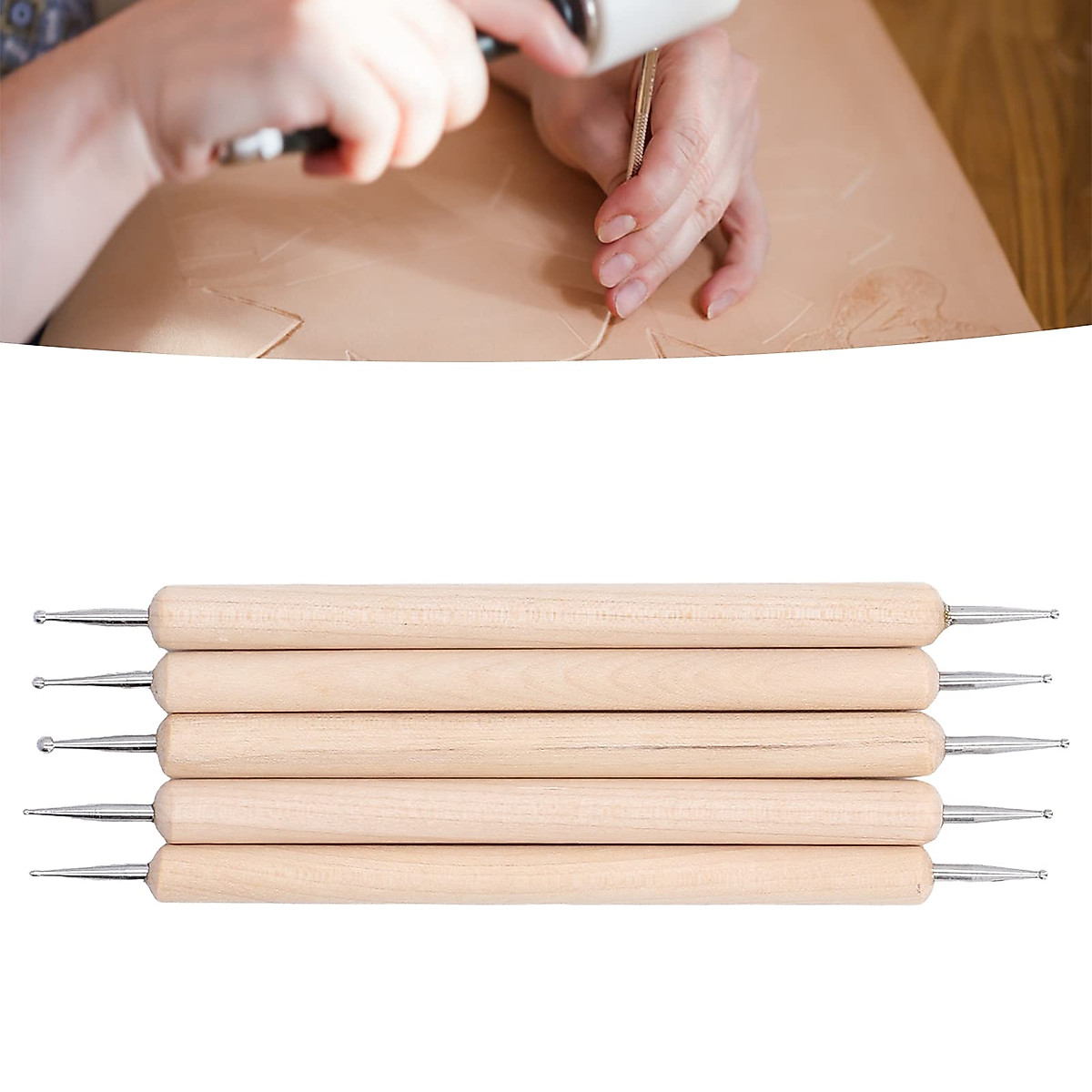Double End Tracing Dotting Eraser Creasing Pen Dot Drill Pen Tool Beech Pens Set Piece Set Tool Tool Flower 5Pcs Fine Drill Pen for Pom Pencil Drill Pen Labels