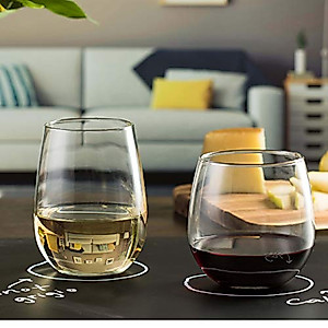 Libbey Stemless 12-Piece Wine Glass Party Set for Red and White Wines